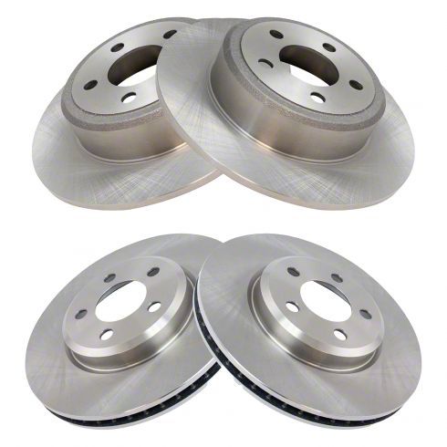 Charger Plain Vented and Solid Rotors; Front and Rear (06-20 Charger w ...