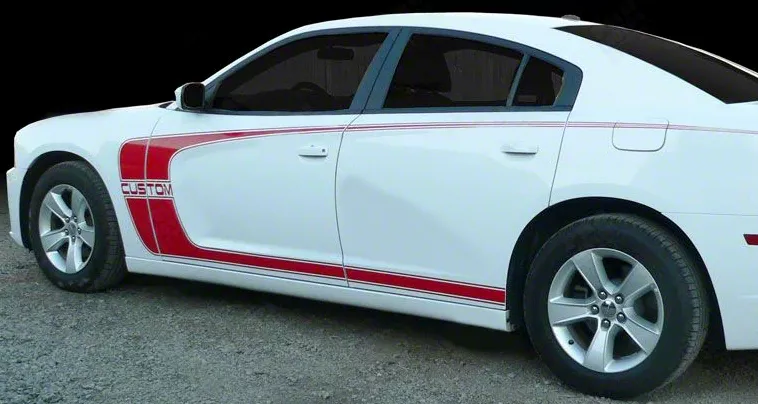 Charger Side Scallop Accent C-Stripes; Gloss Red (15-18 Charger) - Free ...