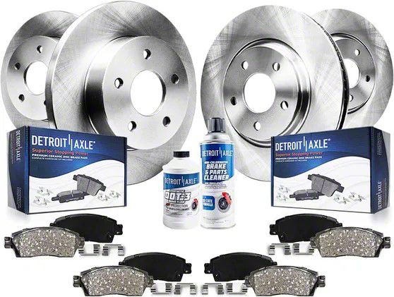 Charger Solid Brake Rotor, Pad, Brake Fluid and Cleaner Kit; Front and ...