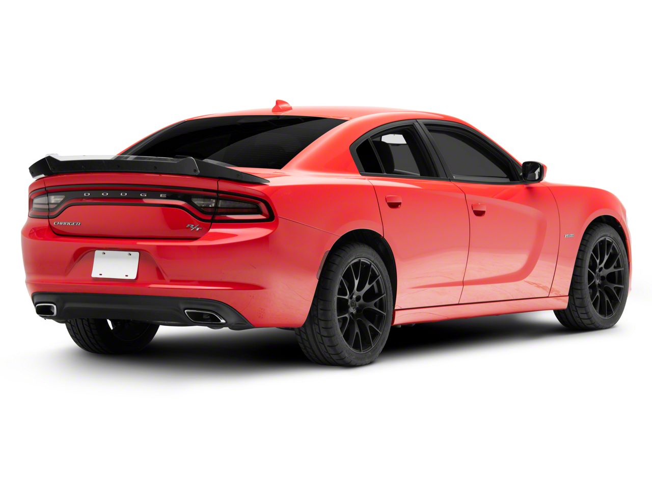 Charger SRT Extended Style Wickerbill Rear Spoiler; Gloss Black (15-23 ...