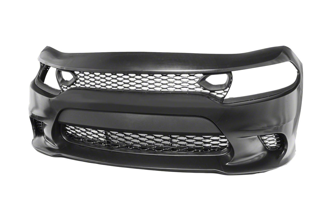 Charger SRT Hellcat Style Front Bumper; Unpainted (15-23 Charger ...