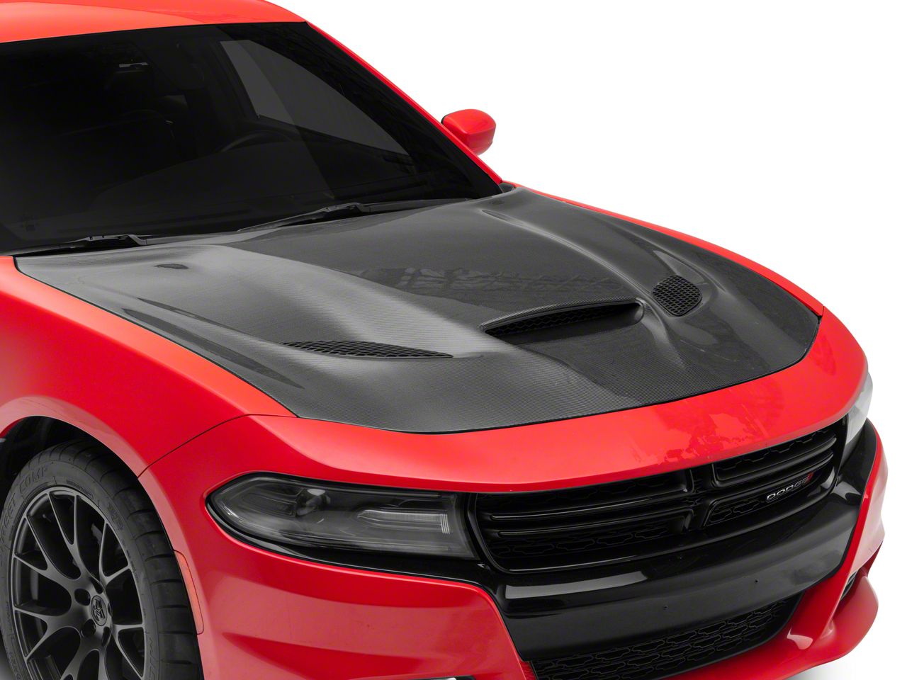 Charger SRT Hellcat Style Hood; Carbon Fiber (15-23 Charger) - Free ...