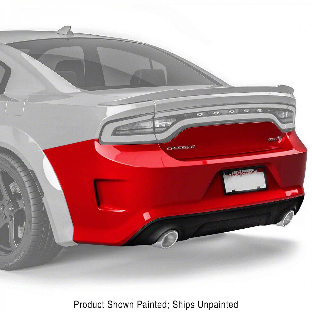 Charger SRT Hellcat Style Rear Bumper; Unpainted (15-23 Charger) - Free ...