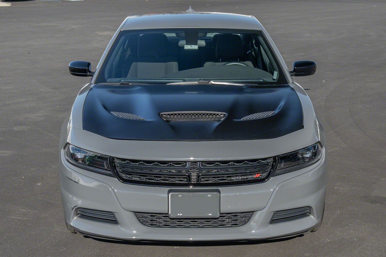 Charger SRT Performance Style Front Air Vented Hood; Unpainted (15-23 ...