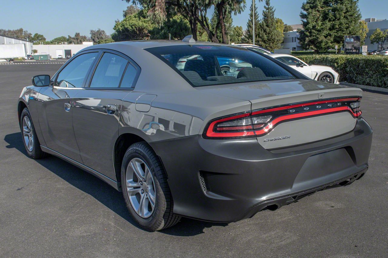 Charger SRT Style Rear Bumper; Primed Black (15-23 Charger, Excluding ...
