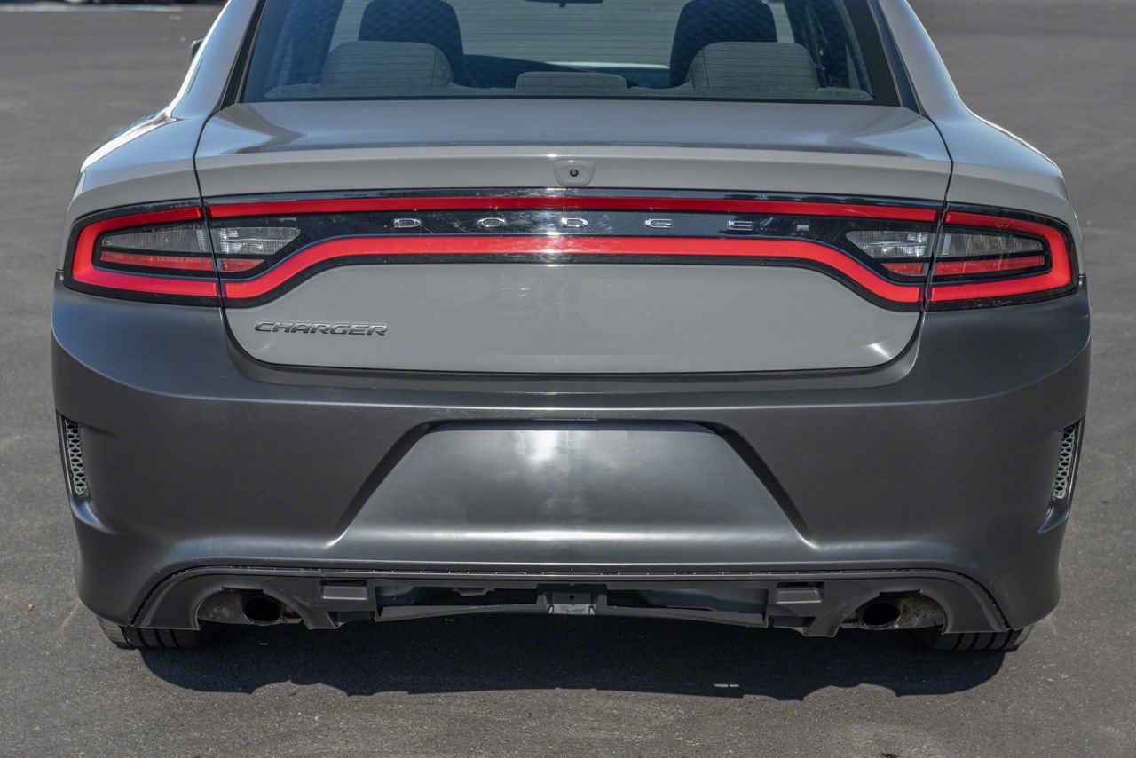 Charger SRT Style Rear Bumper; Primed Black (15-23 Charger, Excluding ...