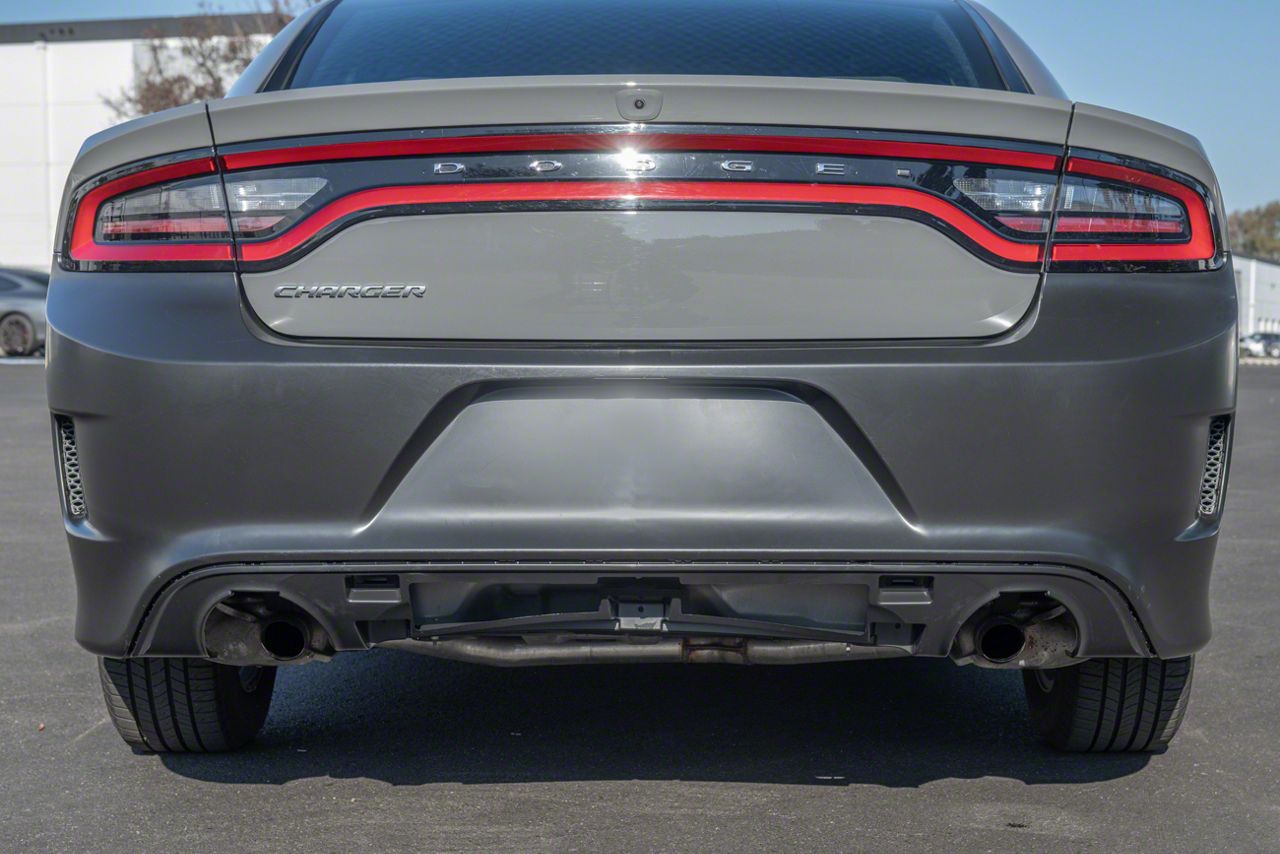 Charger SRT Style Rear Bumper; Primed Black (15-23 Charger, Excluding ...