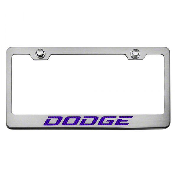 Charger Stainless Steel Dodge License Plate Frame; Purple Carbon Fiber ...