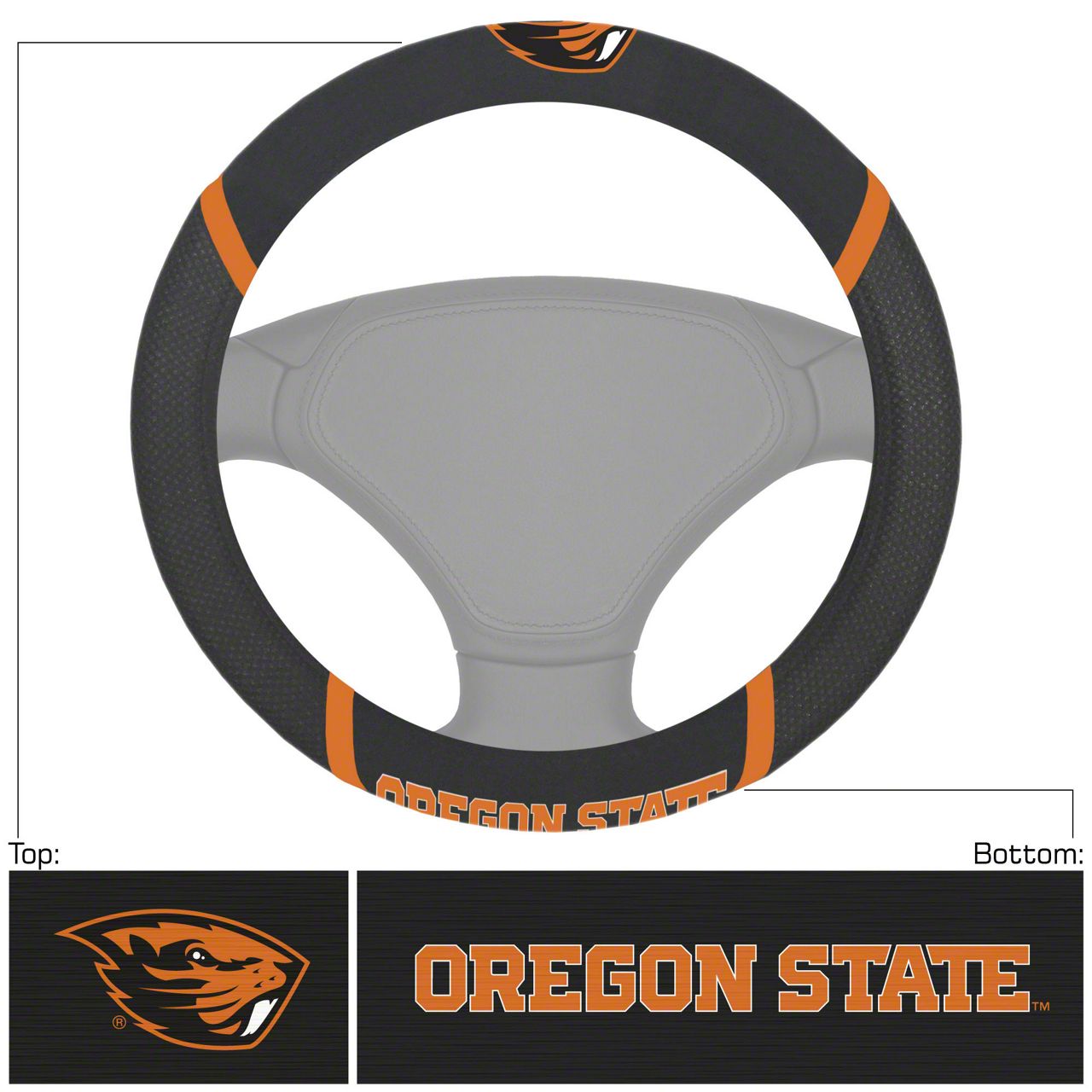 Charger Steering Wheel Cover with Oregon State University Logo; Black ...