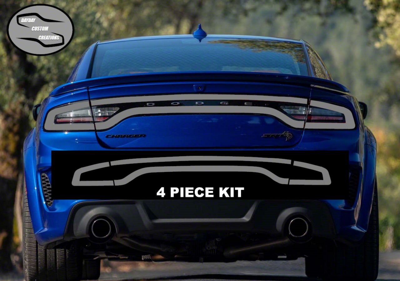 Charger Tail Light Tint Overlay; Gray (15-23 Charger) - Free Shipping