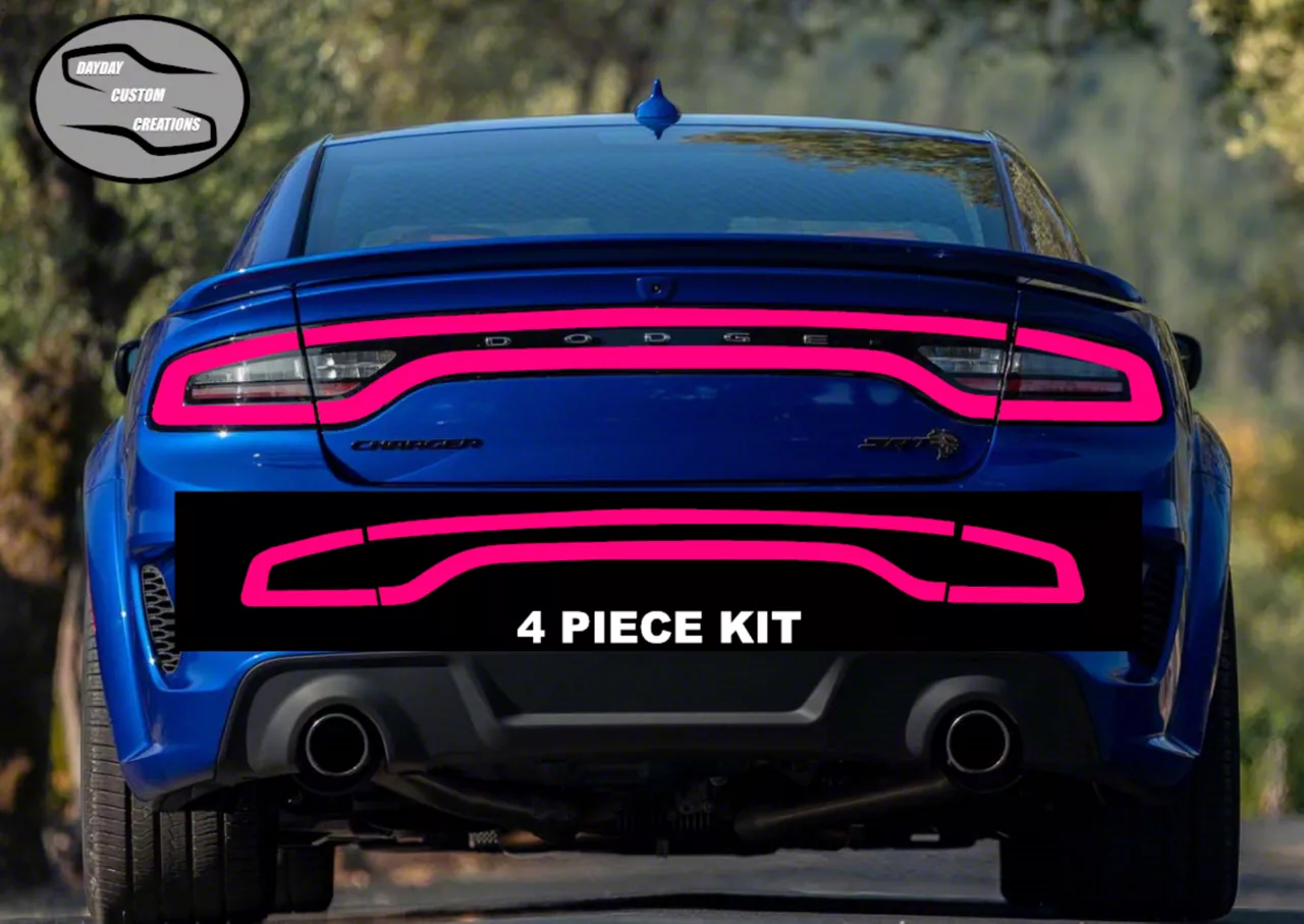 Charger Tail Light Tint Overlay; Pink (15-23 Charger) - Free Shipping