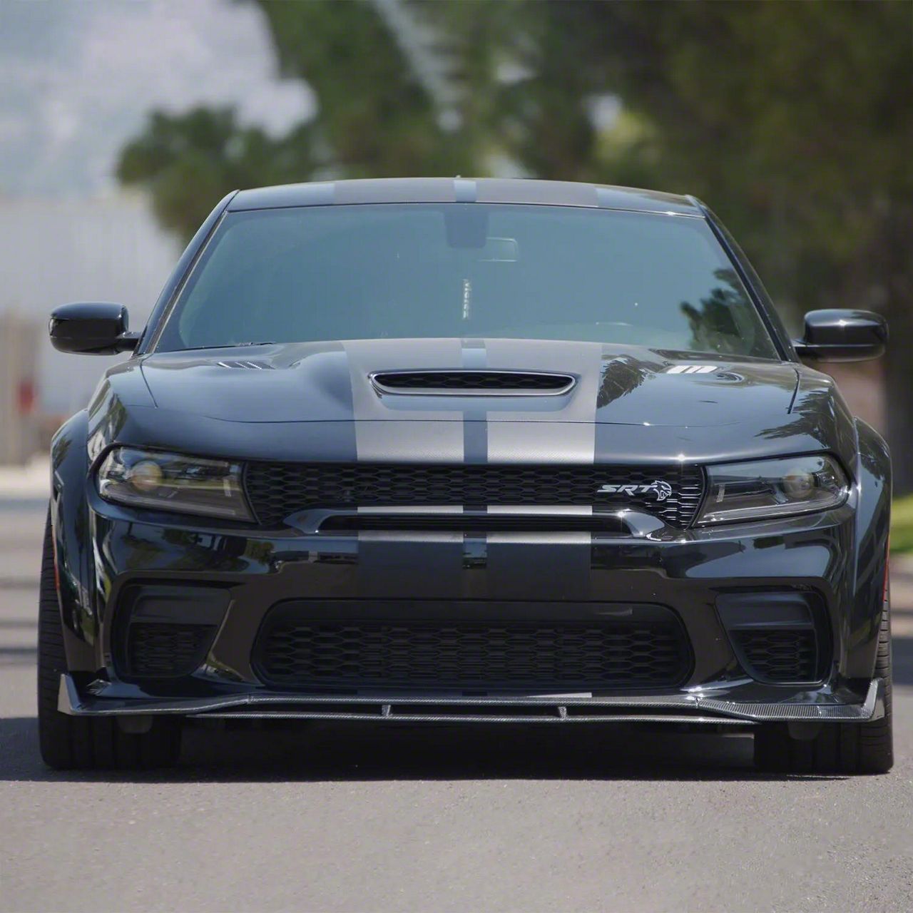 Charger V3R Front Lip; Gloss Forged Carbon Fiber (20-23 Charger ...
