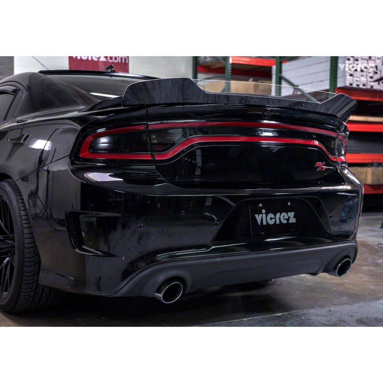 Charger V3R Style Wicker Bill Rear Spoiler Add-On; Gloss Black (15-23 ...