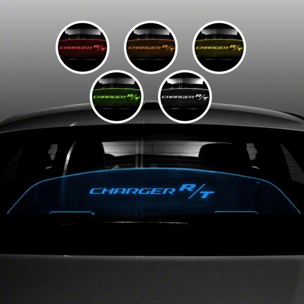 Charger Wind Deflector with Charger R/T Script; Blue Lighting Kit (06 ...