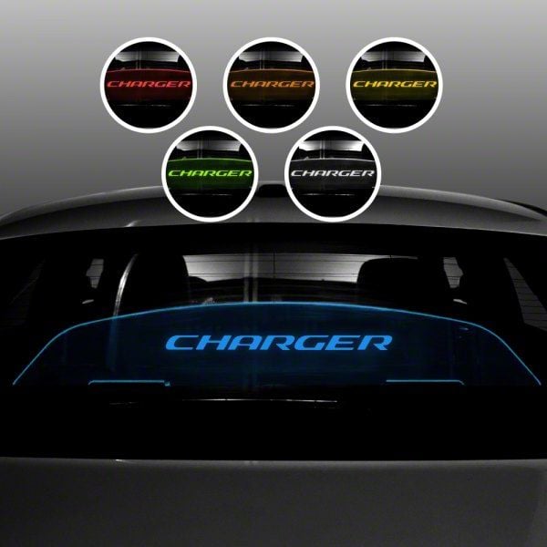 Charger Wind Deflector with Charger Script; Blue Lighting Kit (06-23 ...