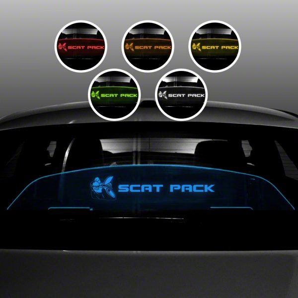 Charger Wind Deflector with Scat Pack Logo; Blue Lighting Kit (06-23 ...