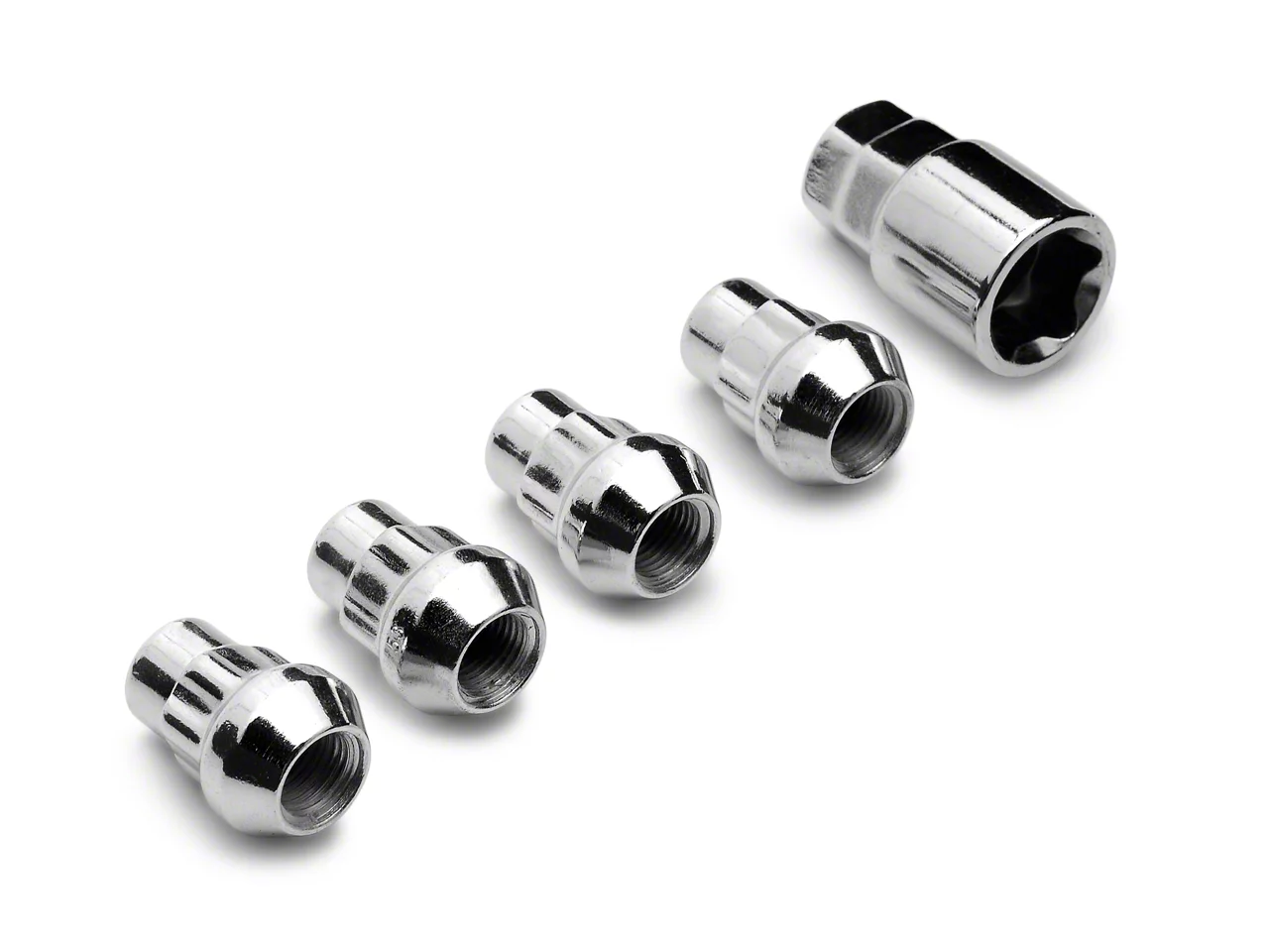 Mustang Locks with Key for Chrome Acorn Lug Nuts; 1/2-Inch x 20 (79-14 ...