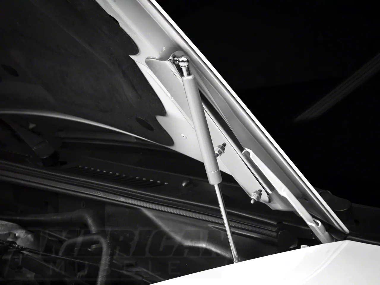 MMD Mustang Bolt On Hood Strut Kit; Chrome 41241 (99-04 Mustang) - Free ...