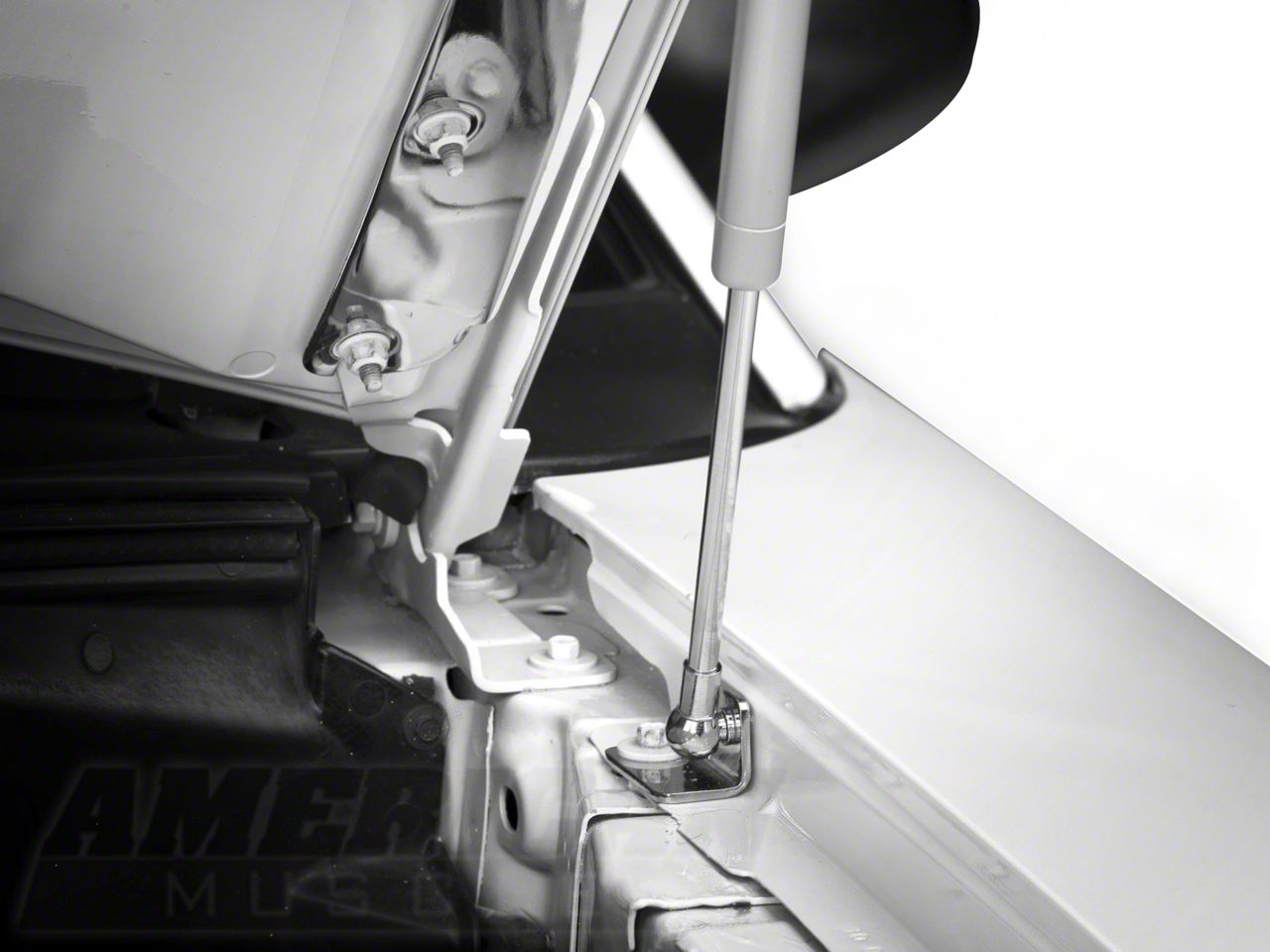 MMD Mustang Bolt On Hood Strut Kit; Chrome 41241 (99-04 Mustang) - Free ...