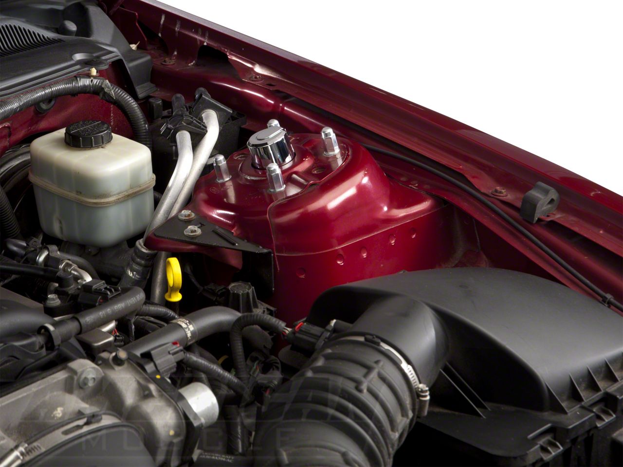 SpeedForm Mustang Modern Billet Strut Tower Caps and Nuts; Chrome 41199 ...