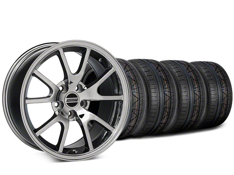 Mustang Staggered FR500 Style Chrome Wheel & NITTO INVO Tire Kit; 18x9 ...