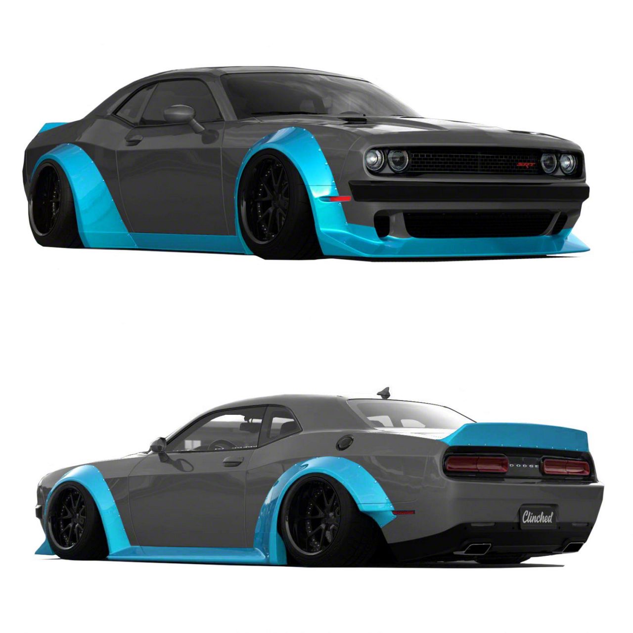 Clinched Flares Challenger Widebody Kit with Ducktail Rear Spoiler ...