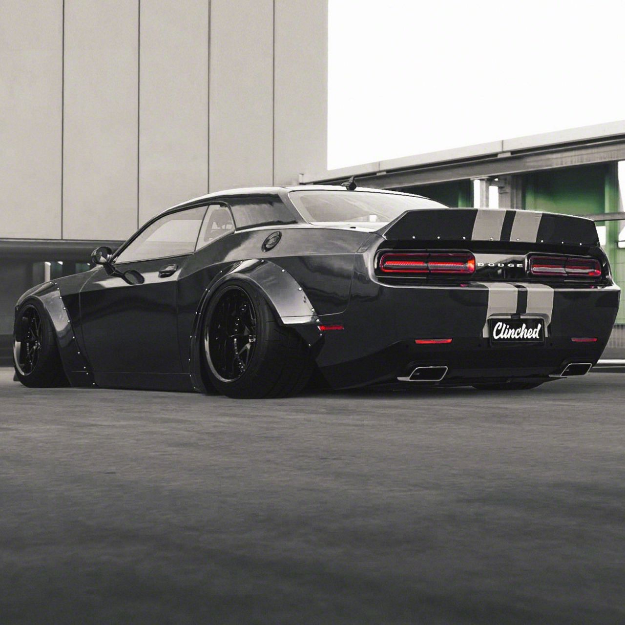 Clinched Flares Challenger Widebody Kit with Ducktail Rear Spoiler ...