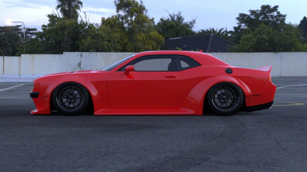 Clinched Flares Challenger Widebody Kit with Ducktail Rear Spoiler ...