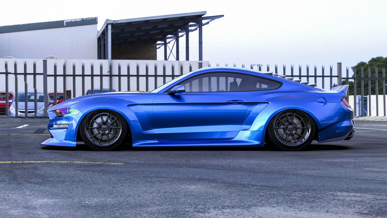 Clinched Flares Mustang Widebody Kit; Unpainted 405871 (18-23 Mustang ...