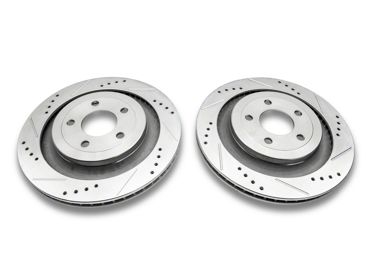 C&L Mustang Super Sport Cross-Drilled and Slotted Rotors; Rear Pair ...