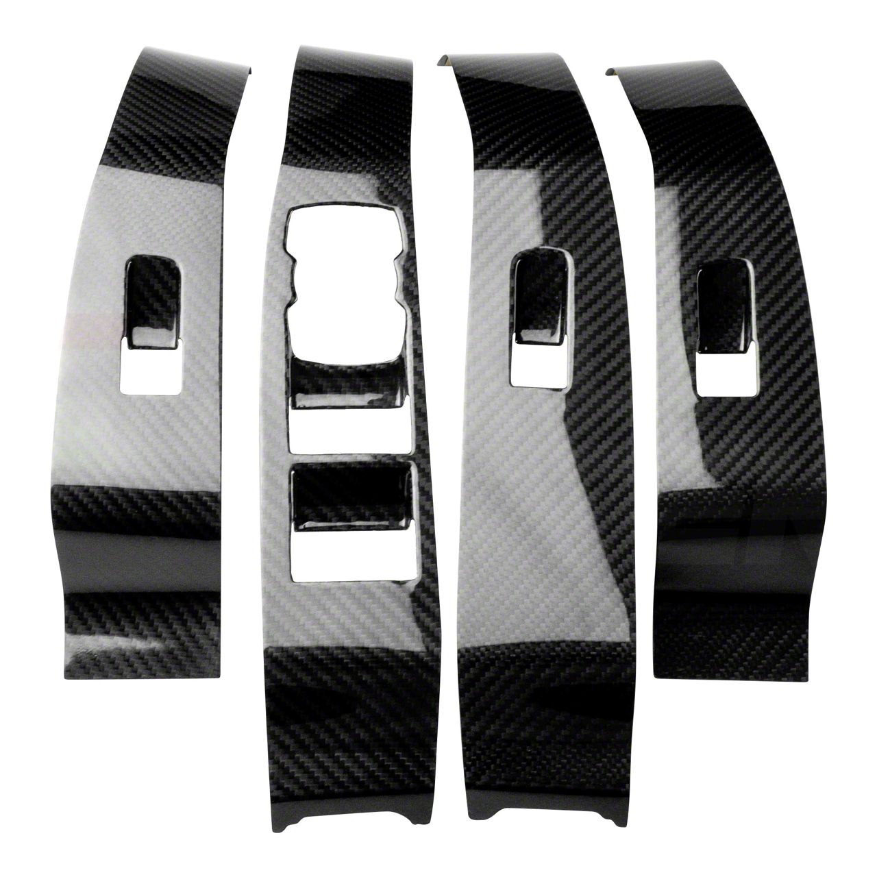 Mach-E Interior Door Button Panel Covers; Carbon Fiber (21-26 Mustang ...