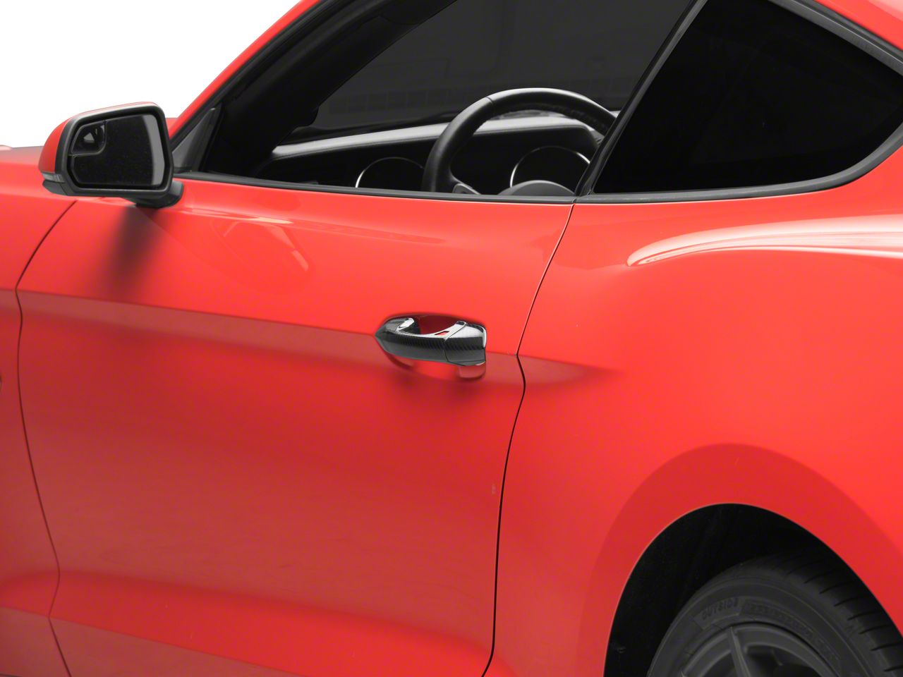 Cobra-Tek Mustang Door Handle Covers with Sensor Hole; Gloss Carbon Fiber CBK-MTG-DHC0001 (15-23 ...