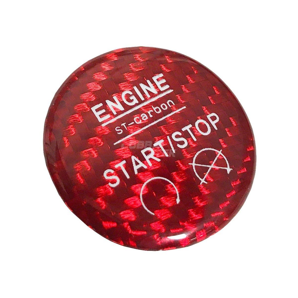 Cobra-Tek Mustang Engine Start Up Button; Gloss Red Carbon Fiber CBK ...