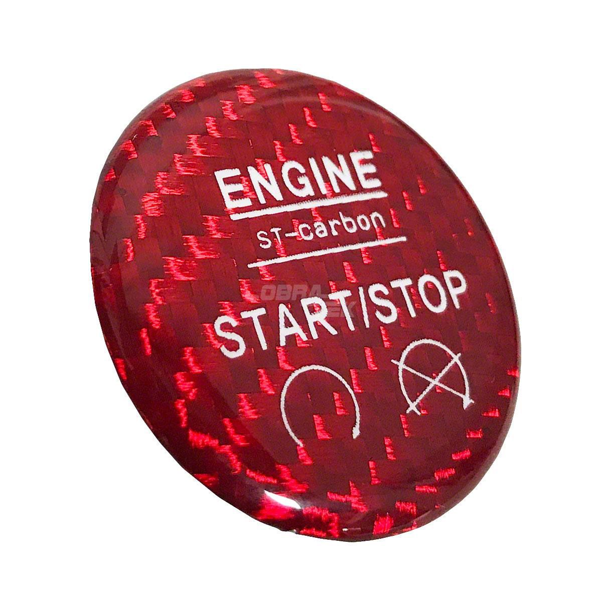 Cobra-Tek Mustang Engine Start Up Button; Gloss Red Carbon Fiber CBK ...