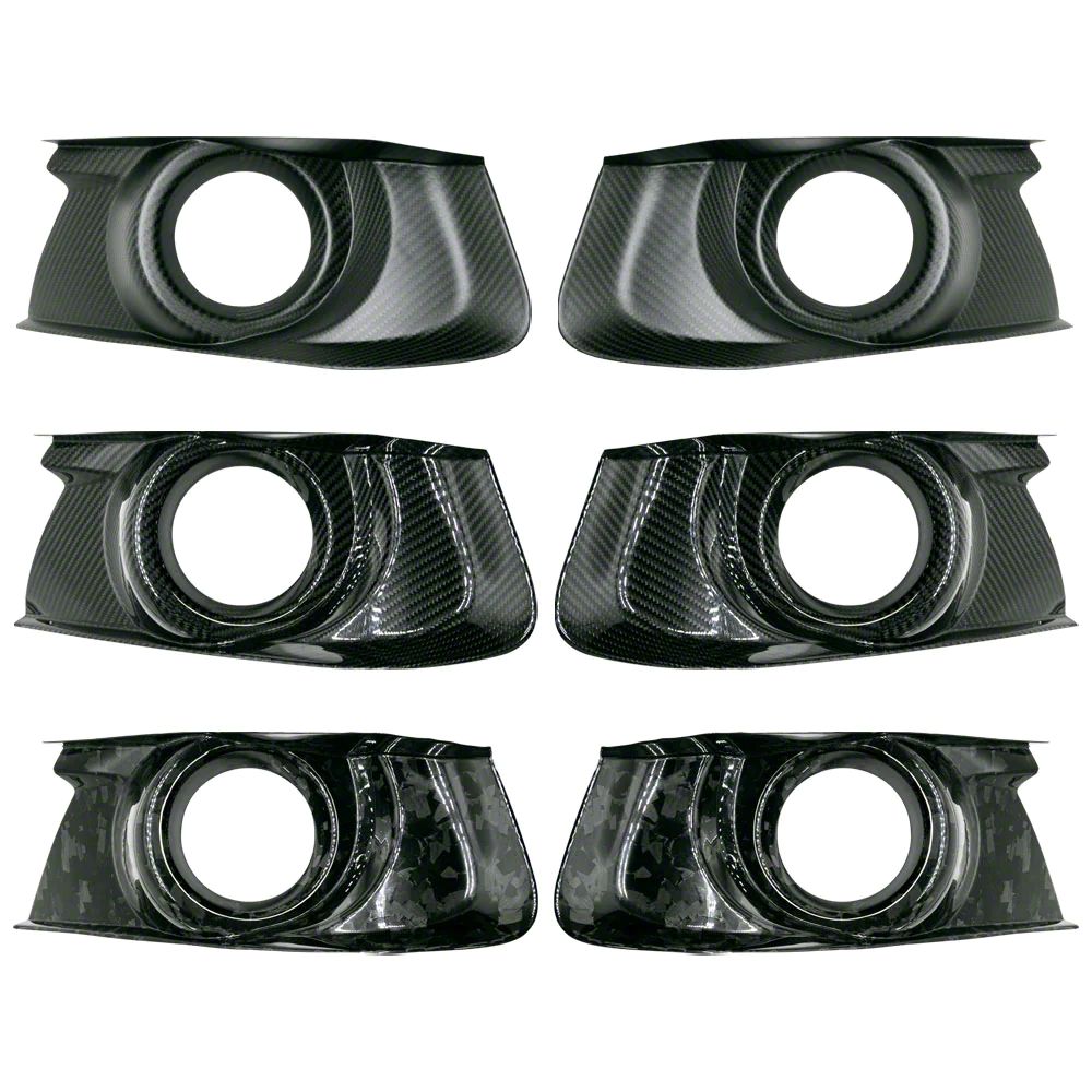 Cobra-Tek Mustang Fog Light Covers; Gloss Black Carbon Fiber CBK-MTG ...