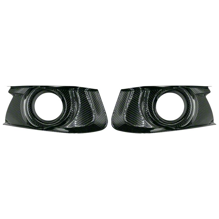 Cobra-Tek Mustang Fog Light Covers; Gloss Black Carbon Fiber CBK-MTG ...