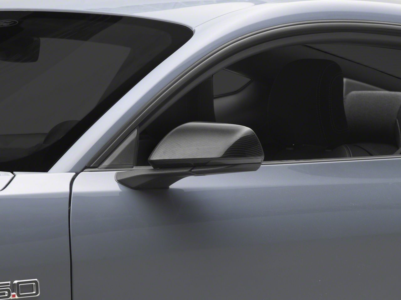 Mustang Mirror Covers without Turn Signal Cutouts; Dry Carbon Fiber (24 ...