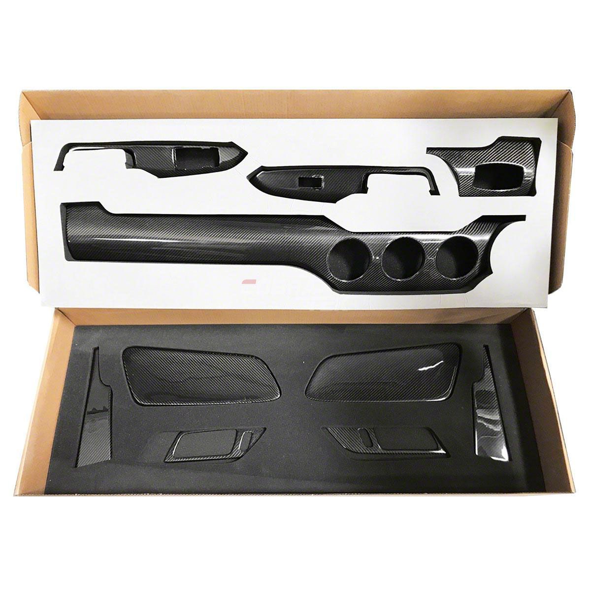 Mustang Non-Performance Pack Dashboard Trim; Gloss Black Carbon Fiber ...