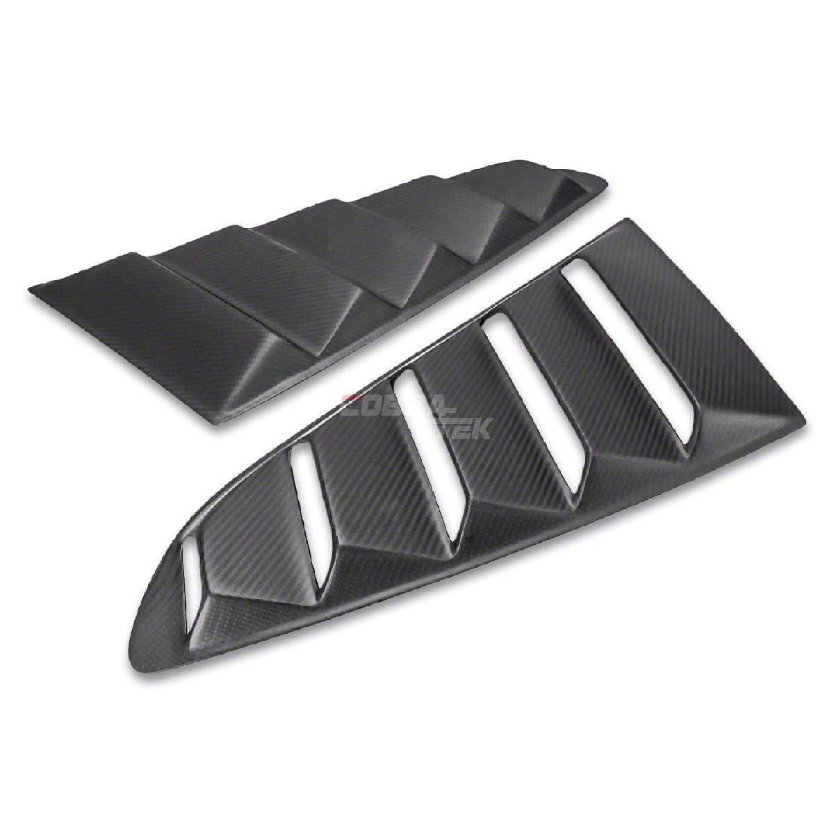 Cobra-Tek Mustang Quarter Window Louvers; Matte Black Carbon Fiber CBK ...