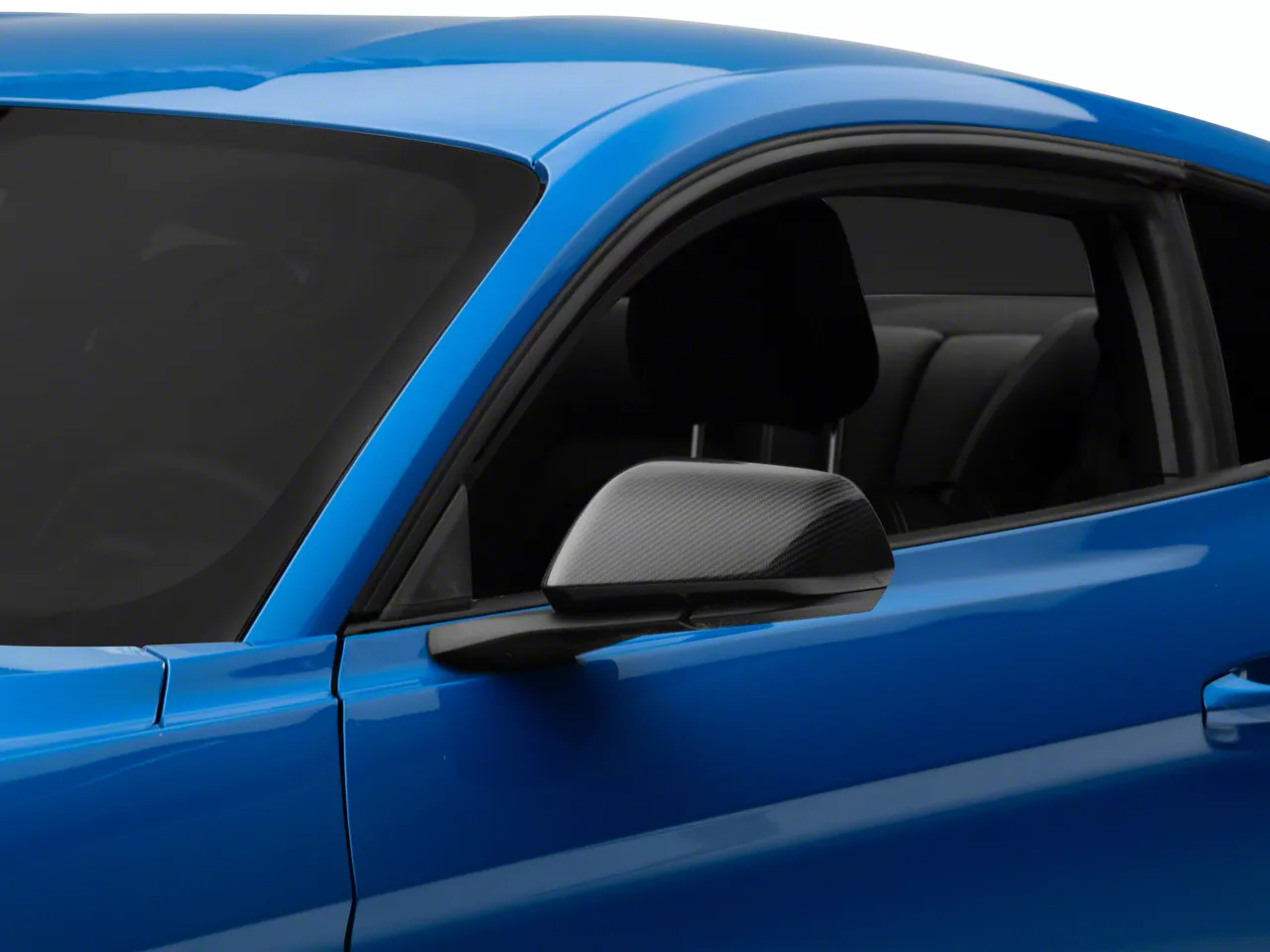 Mustang Side View Mirror Covers without Turn Signal Openings; Gloss ...