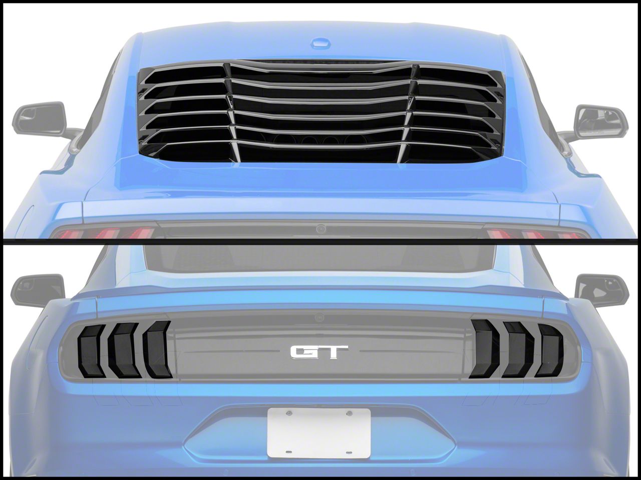 MP Concepts Mustang Rear Window Louvers with Smoked Tail Light Covers ...