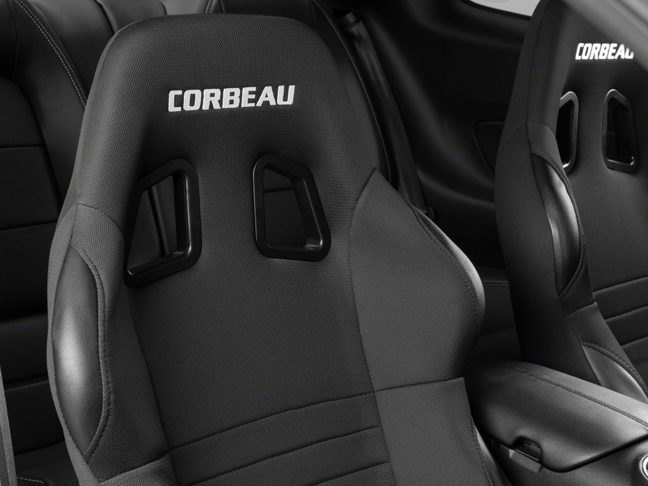 Corbeau Mustang A4 Racing Seats; Black Cloth; Pair 60091 (Universal ...
