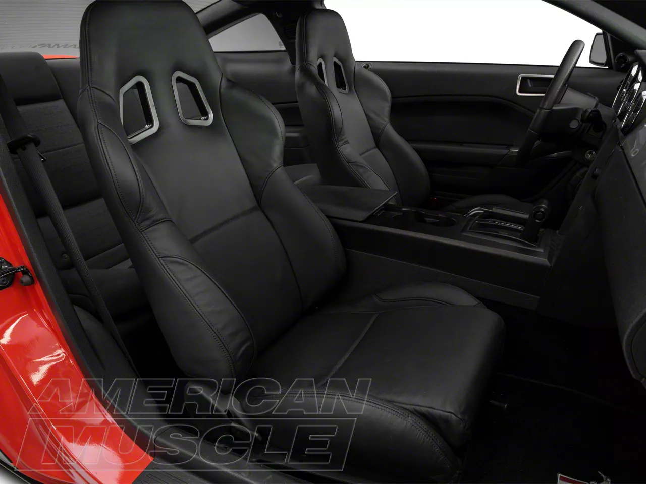 Corbeau Mustang A4 Racing Seats; Black Leather; Pair L60091 (Universal ...