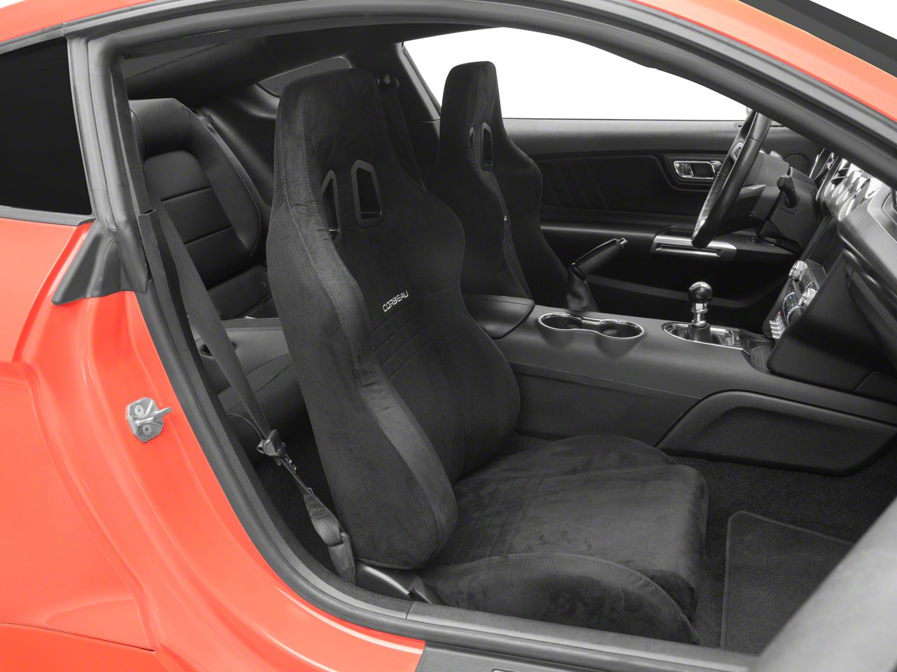 Corbeau Mustang A4 Racing Seats; Black Suede; Pair S60091 (Universal ...