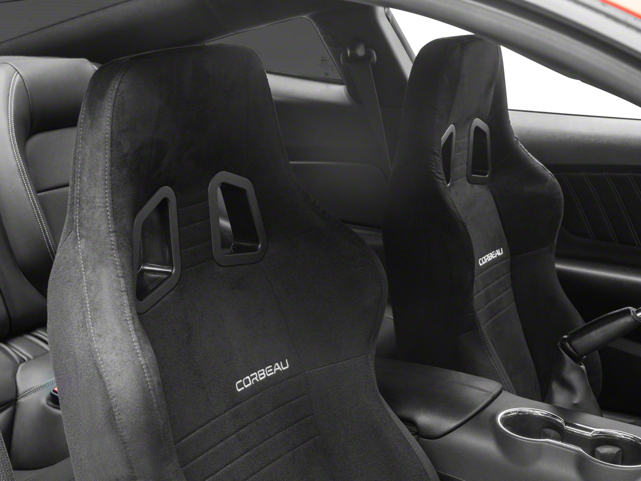 Corbeau Mustang A4 Racing Seats; Black Suede; Pair S60091 (Universal ...