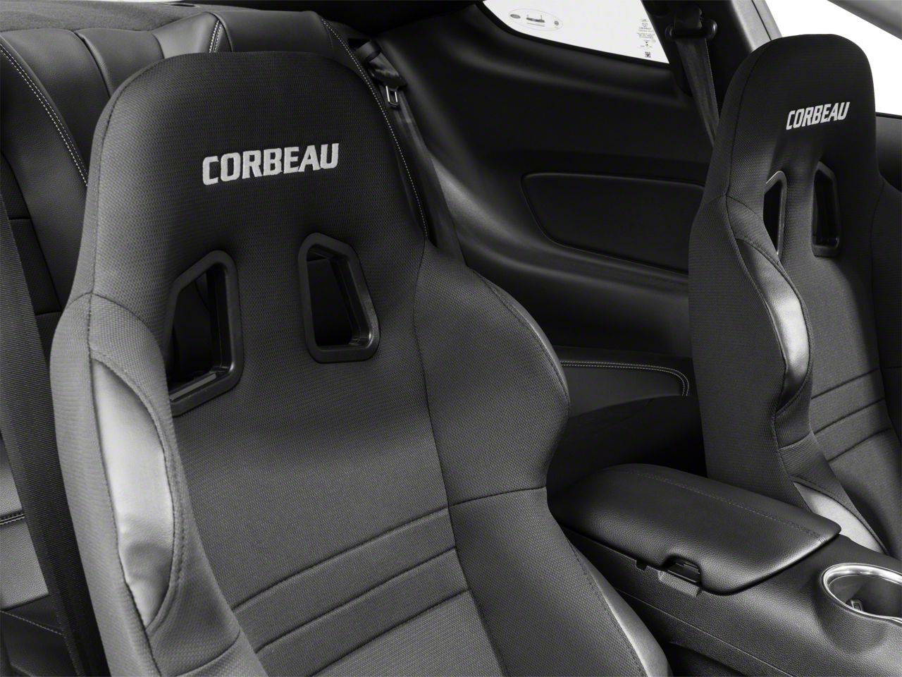 Corbeau Mustang A4 Wide Racing Seats; Black Cloth; Pair 60091W ...