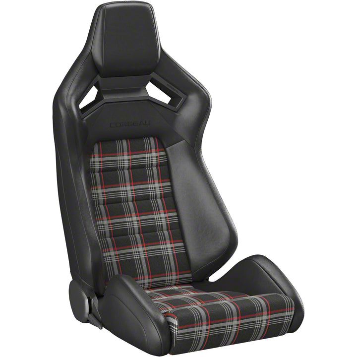 Corbeau Camaro Sportline RRX Reclining Seats; Black Vinyl/Red Plaid Cloth 55022PR (Universal ...