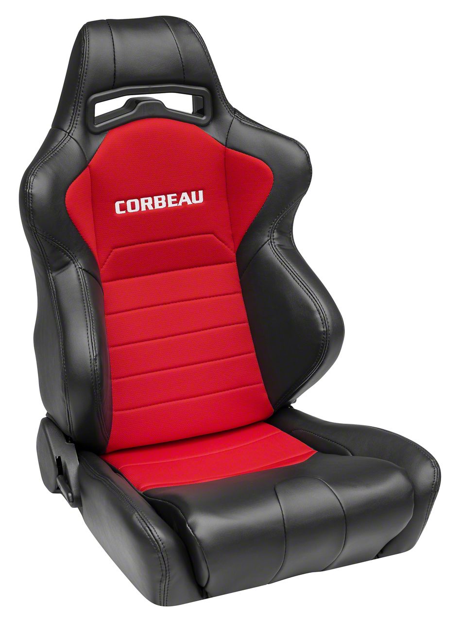 Corbeau Challenger LG1 Racing Seats; Red Cloth; Pair 25507PR (Universal ...