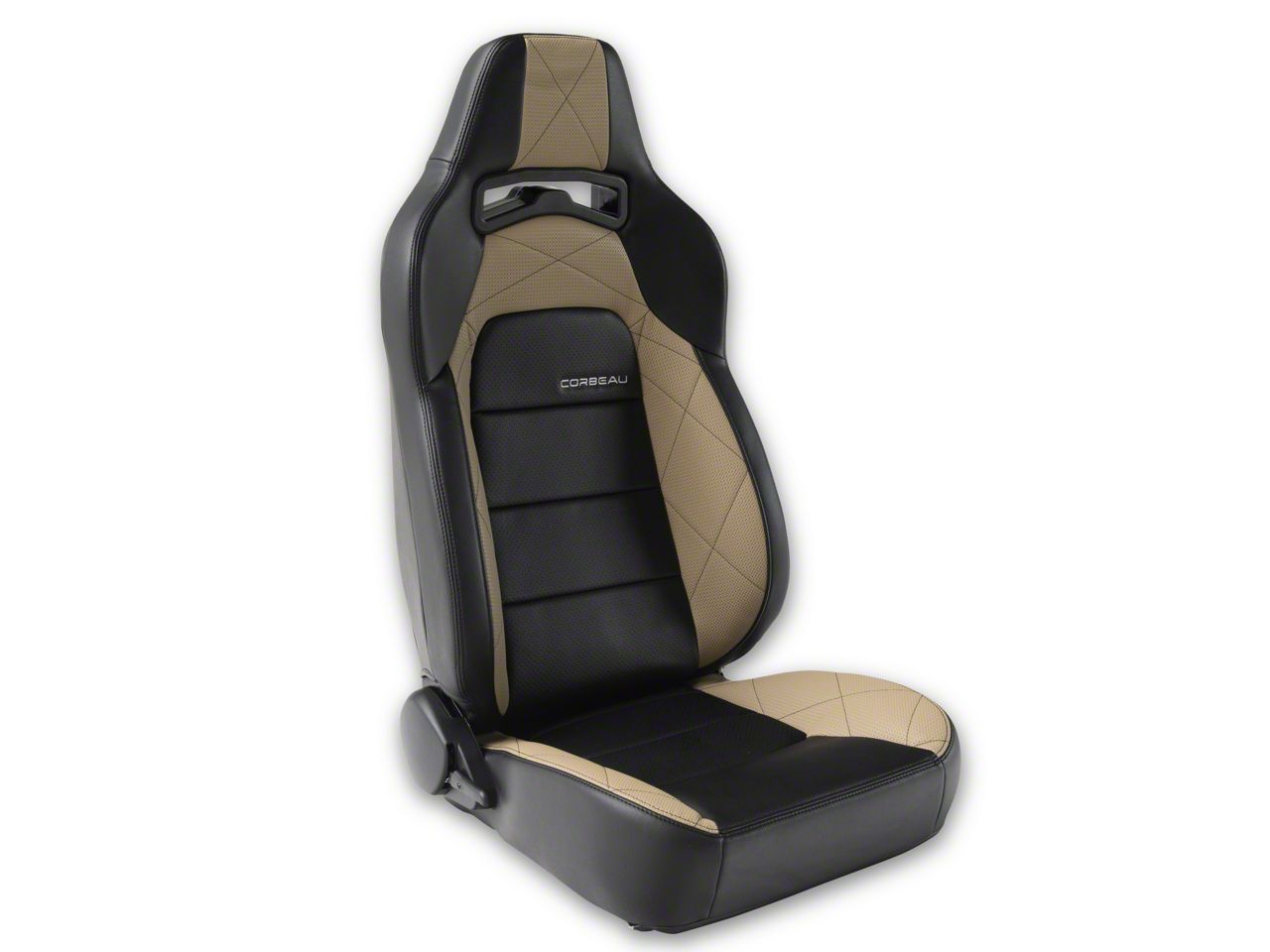 Corbeau Challenger Trailcat Reclining Seats; Black Vinyl/Beige HD Vinyl ...