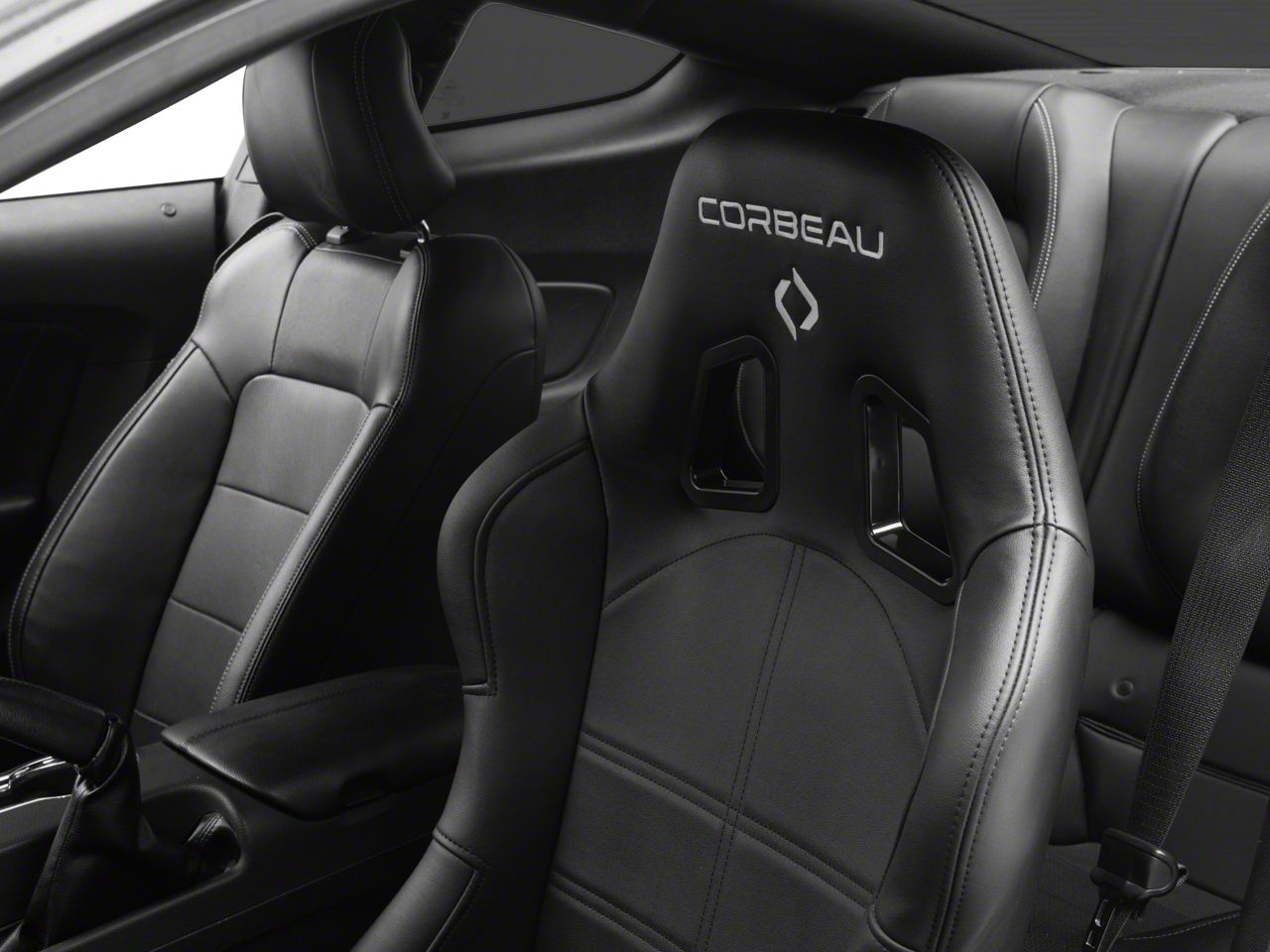Corbeau Mustang Forza Racing Seat; Black Vinyl 29102 (79-25 Mustang ...